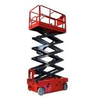 China 450kgs Scissor Lift Self Propelled 6m Mobile Hydraulic Lift Green for sale