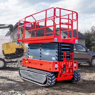 China Aerial Work Platform Self Propelled Crawler Scissor Lift Platform Table 8m 10m 12m for sale