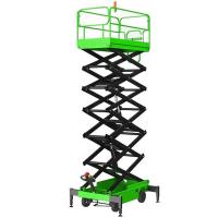 China 12m 14m 500kg Electric Hydraulic Scissor Lift Tables Mobile Aerial Working Platform for sale