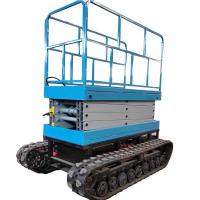 China 8m 10m 12m Track Electric Lift Hydraulic Mobile Scissor Lift Platform For Outdoor for sale