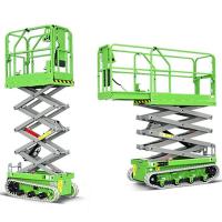 China 8m 10m 12m Track Electric Lift Hydraulic Mobile Scissor Lift Platform For Outdoor for sale