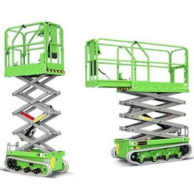 China 8m 10m 12m Track Electric Lift Hydraulic Mobile Scissor Lift Platform For Outdoor for sale