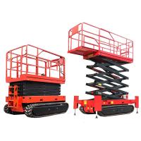 China 8m 10m 12m Track Electric Lift Hydraulic Mobile Scissor Lift Platform For Outdoor for sale