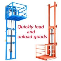 China Hydraulic Goods Lift 1 Ton 9m Vertical Wall Mounted Cargo Elevator For Warehouse for sale