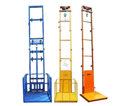 China Electric Small Cargo Lift Warehouse 9 m 1 Ton Hydraulic Goods Elevator for sale