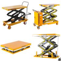 China 0.5 - 2 Ton Scissor Manual Trolley Hydraulic Lift Table For Industries for sale