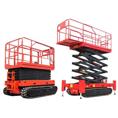 China 6 - 10m Hydraulic Crawler Wheel Scissor Lift 450kg Mobile Lifting Work Platform for sale