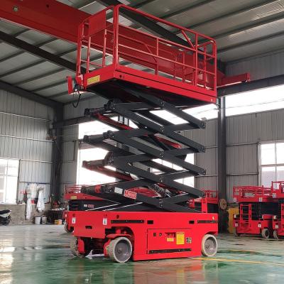China 320kg Self Propelled Scissor Lift Platform 10m 12m Electric Scissor Lift for sale