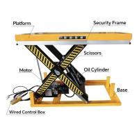 China 1.3m Small Scissor Lift Table Hydraulic Lifting Platform For 2 Ton Cargo for sale