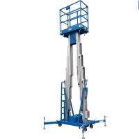 China Double Mast Aluminum Alloy Lifting Platform Mobile Lift Work Tables for sale
