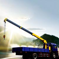 China Truck Mounted Crane 6 - 8 Ton Hydraulic Telescopic Boom Lifting Crane for sale