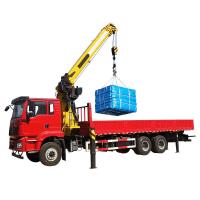 China Small 5 - 10 Ton Truck Mounted Lift Crane Hydraulic Straight Boom Cranes for sale