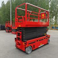 China Red Blue Color Self Propelled Scissor Lift 12m 320kg for sale