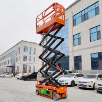 China 450kg Capacity Scissor Lift Battery Power Outdoor Self Propelled Scissor Lift for sale