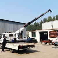 China Small Truck Mounted Crane 4 Ton 5 Ton Hydraulic Boom Truck Cran for sale