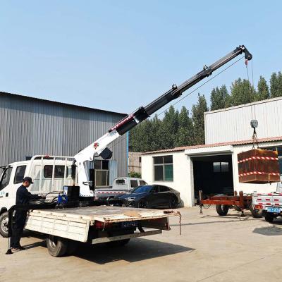 China Small Truck Mounted Crane 4 Ton 5 Ton Hydraulic Boom Truck Cran for sale