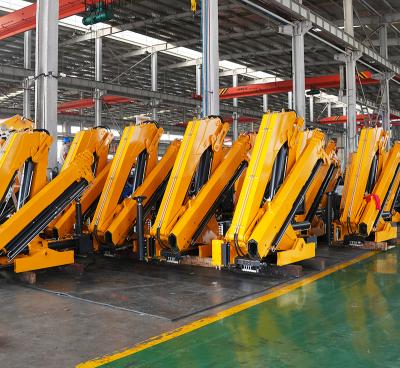 China Hydraulic 3 Section Telescopic Arm Crane Mini Folding Boom Truck Crane for sale