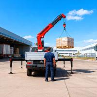 China Customized Cargo Truck Crane Vehicle Mounted Telescopic Arm Crane for sale