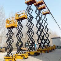 China 14m Electric Mobile Scissor Lift Platform 230kg Hydraulic Scissor Lift For Aerial Work for sale