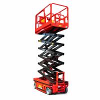 China 8m 10m 12m Self Propelled Scissor Lift Hydraulic Aerial Lifting Platform For Outdoor Work for sale