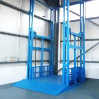 China Small Electric Hydraulic Vertical Freight Elevator Double Guide Rail Cargo Lift for sale