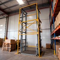 China Small Electric Hydraulic Vertical Freight Elevator Double Guide Rail Cargo Lift for sale