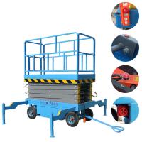 China Manual Push Work Lifting Platform Mobile Scissor Lifter For Warehouse Material for sale