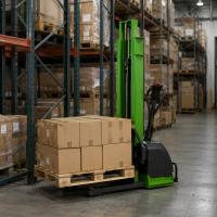 China 1000kg 1.6m Self Loading Electric Stacker Portable Pallet Lifter for sale