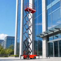 China 6m 10m 500kg Mobile Scissor Lifter Hydraulic Aerial Work Lifting Platform for sale
