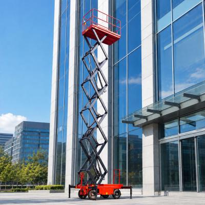 China 6m 10m 500kg Mobile Scissor Lifter Hydraulic Aerial Work Lifting Platform for sale