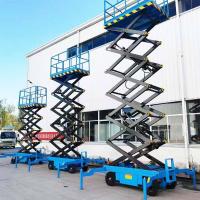 China 10m Mobile Electric Scissor Lift Tables 500kg Hydraulic Scissor Lift Platform for sale