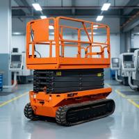 China 10m Electric Powered Crawler Scissor Lift Mobile Tracked Aerial Work Platform for sale