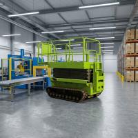 China 10m Electric Powered Crawler Scissor Lift Mobile Tracked Aerial Work Platform for sale