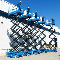 China 14m 16m Blue Self Propelled Electric Scissor Lift Aerial Work Platform for sale