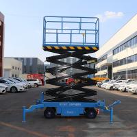 China Mobile Hydraulic Scissor Lift Table Portable Hand Push Elevating Platform 500kg for sale