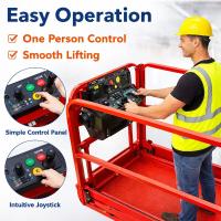 China 320kg 10m Small Red Self Propelled Hydraulic Scissor Lift Platform for sale