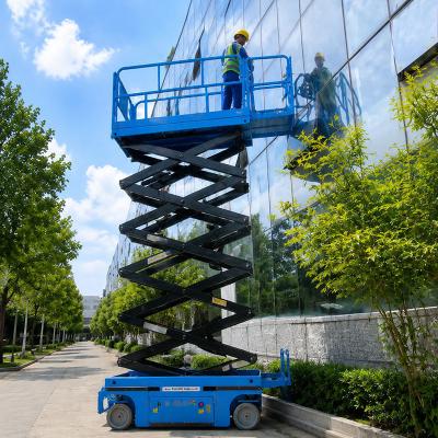 China 10m 12m Mobile Man Lift Platform Electric Hydraulic Self Propelled Scissor Lift for sale