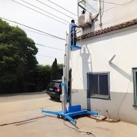 China 8m 10m 12m Lightweight Aluminum Single Mast Vertical Lift Platform for sale