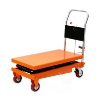 China Manual Hydraulic Scissor Trolley Lift Table 1.5m 350kg Load Capacity for sale