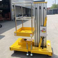 China Single Mast Mobile 8m Lifting Platform Aluminum Alloy Hydraulic Lift for sale
