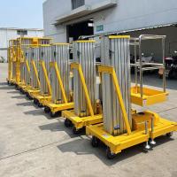 China Foldable Aluminum Alloy Lifting Platform Electric Hydraulic Single Mast Lift for sale