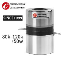 China 56mm 50w 80k And 120k Double Frequency Ultrasonic Cleaning Transducer for sale