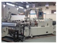 China Conical Twin Screw PVC Glazed Roof Sheet Extruding Machine with ABB Inverte for sale