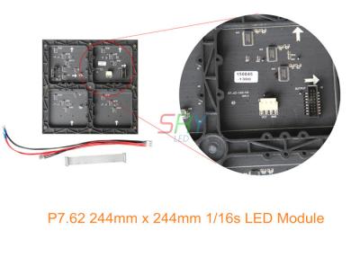 China P7.62 Indoor Full Color LED Display Module 244x244mm 1/16 Scan for sale