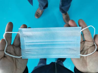 China Light Blue Surgical 3 Layer EN 149 Non Woven Face Mask for sale