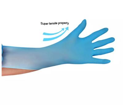 China Powder Free Blue XL Medical Disposable Nitrile Gloves for sale