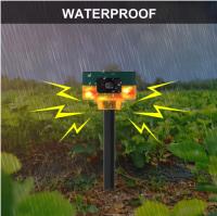 China Solar-powered Rechargeable Dog Bark Deterrent Ultrasonic Animal Repellent Flashlight for sale