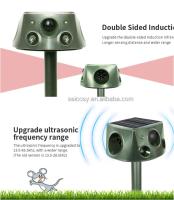 China Running Deer Ultrasonic Solar Animal Repeller For Yard 6 Modes Repellent With Motion Sensor & Flashing Light for sale