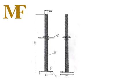 China 34*600mm Seamless Steel Tube Scaffold Screw Jack Base for sale