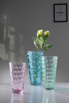 China Handmade White Glass Vase With Dot For Home Decor for sale
